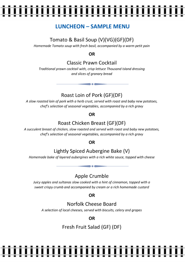 Premier Lunchtime Dining Trains – North Norfolk Railway